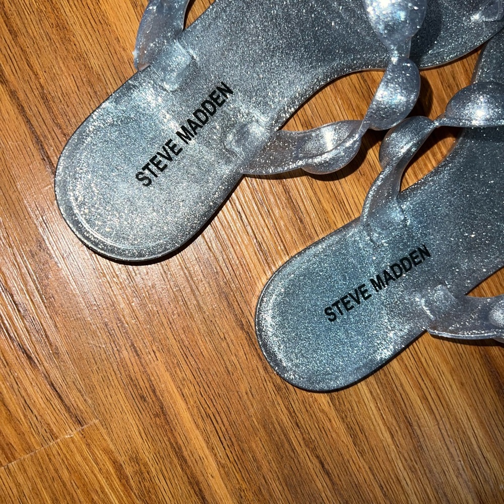 *Nwob* Steve Madden Zaza Silver Bubble Strap Sandals … - Gem